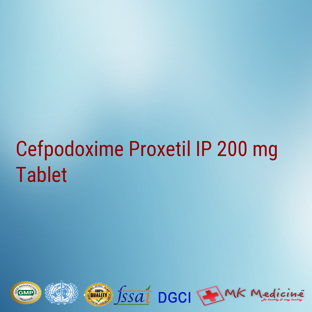 Cefpodoxime Proxetil IP 200 mg Tablet For PCD Franchise